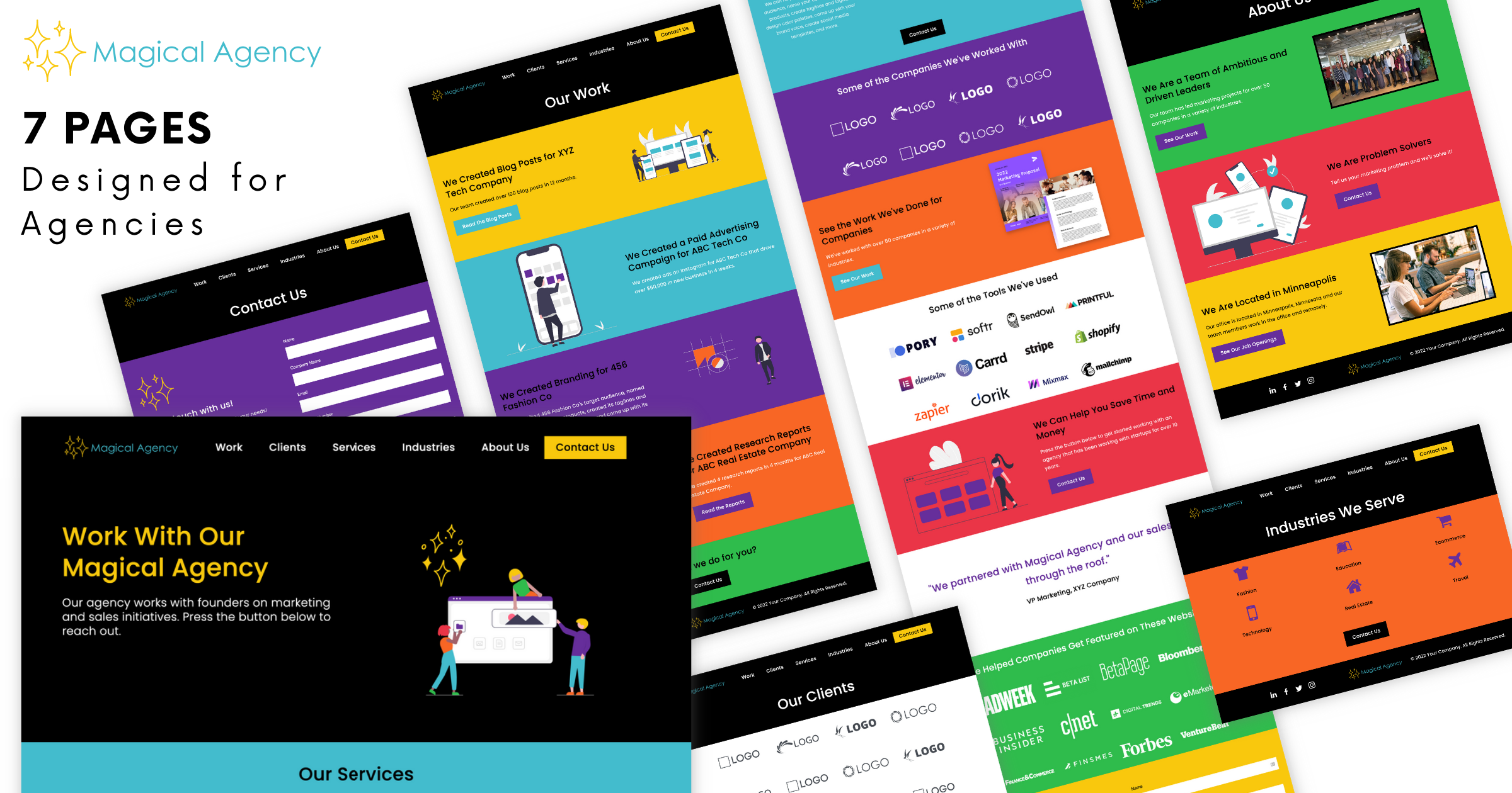 Magical Agency Carrd Template No Code Website Templates