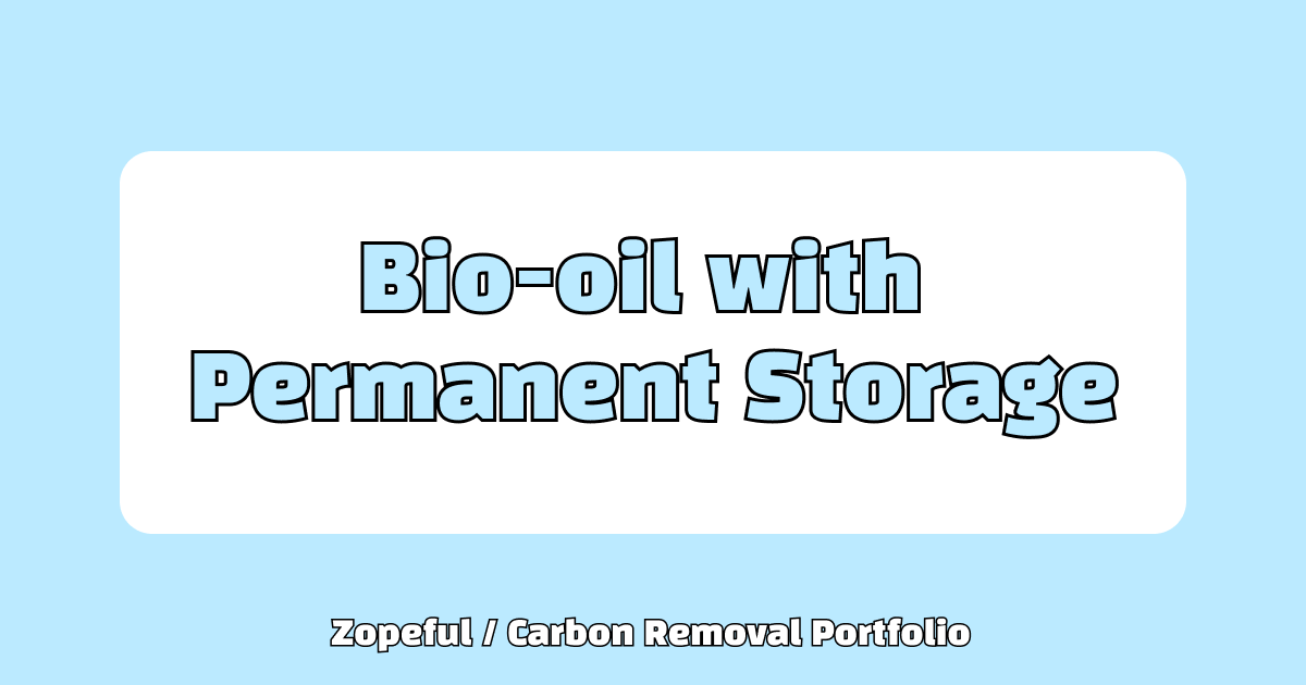 Bio-oil and Permanent Storage | CDR Portfolio Fund | Zopeful