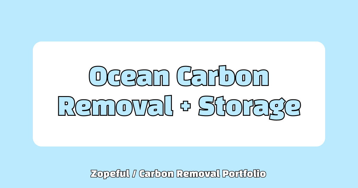 Ocean Carbon Removal & Storage | CDR Portfolio | Zopeful