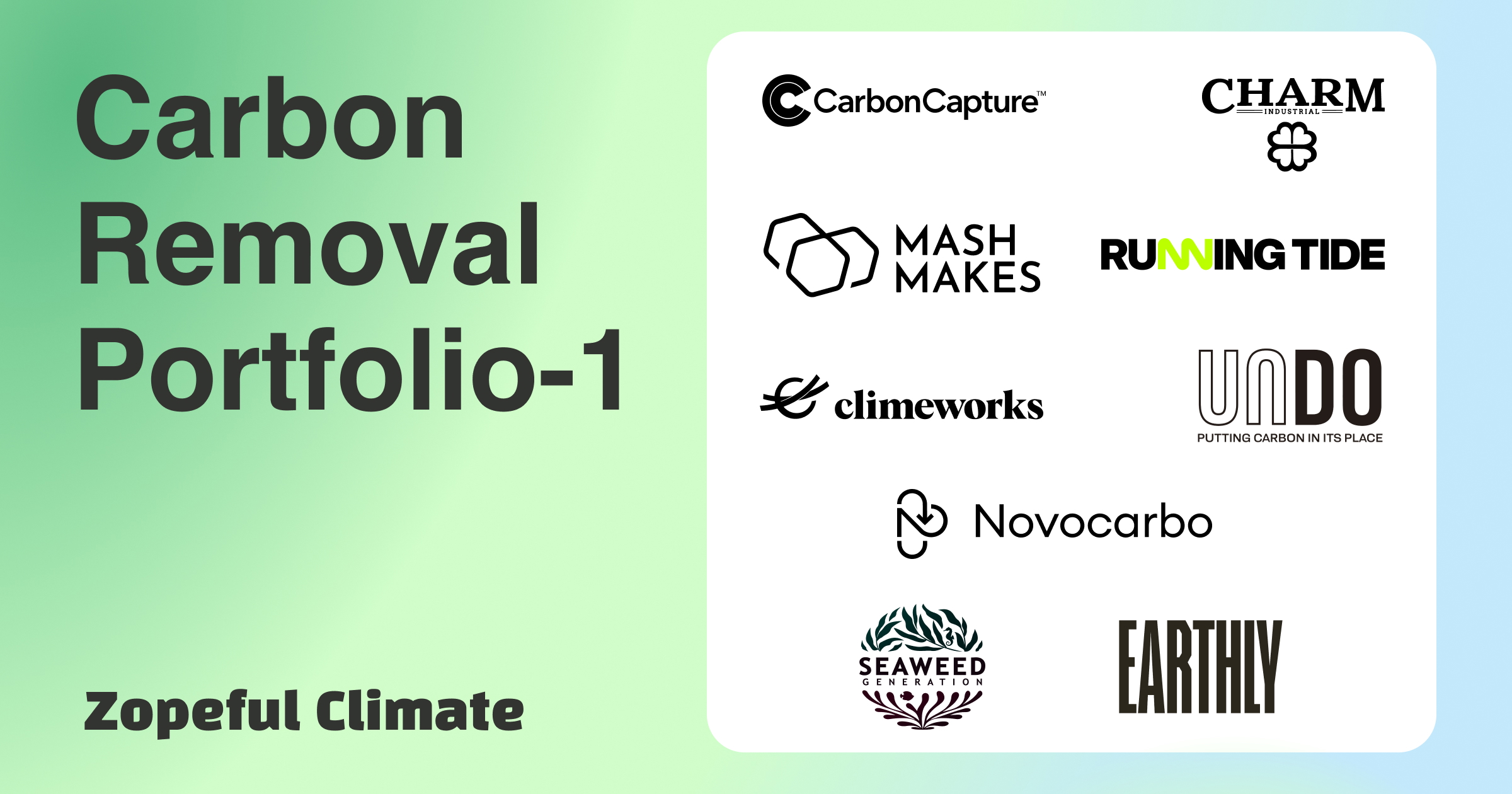 Carbon Removal Portfolio Partners Announcement | Zopeful Climate