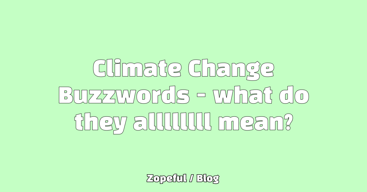 Climate Change Buzzwords - what does the jargon mean? | Zopeful Climate
