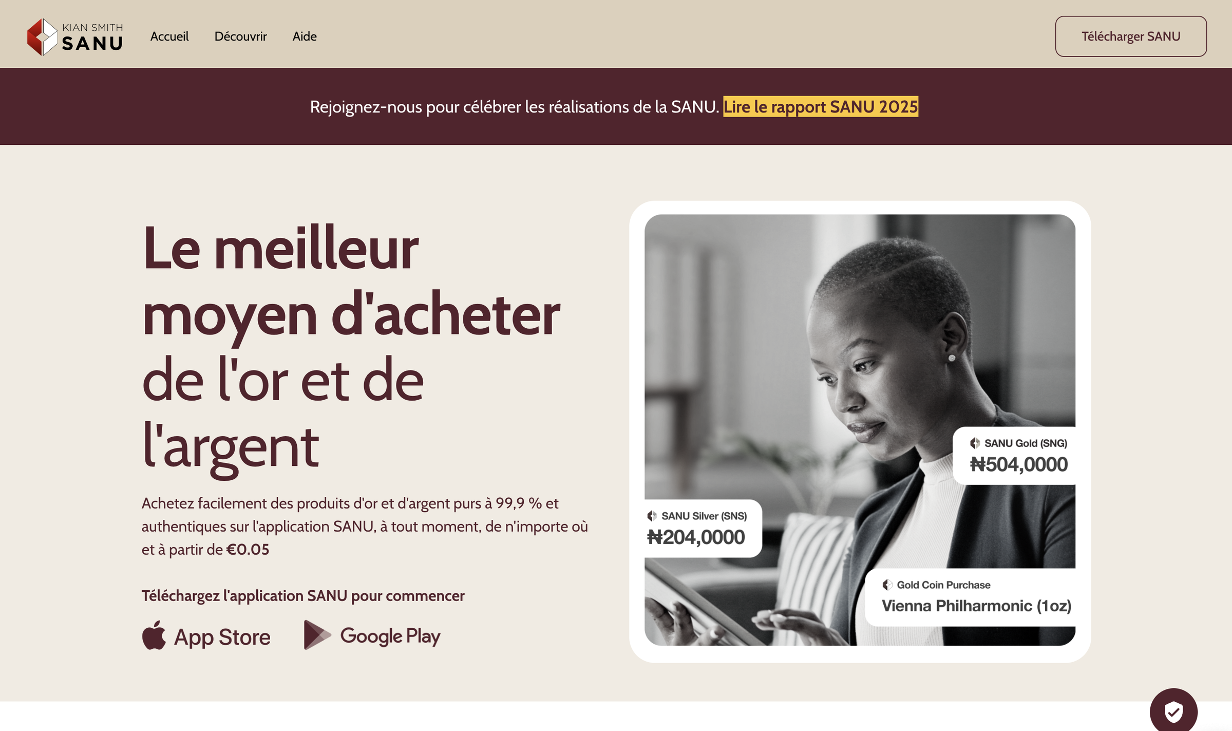 SANU Coin- La meilleure façon d'acheter de l'or et de l'argent