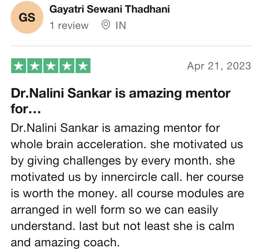 Dr.Nalini Sankar - Whole Brain Acceleration