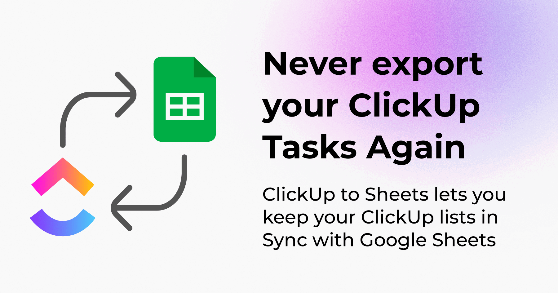 ClickUp to Sheets - Sync your tasks to Google Sheets, Automated